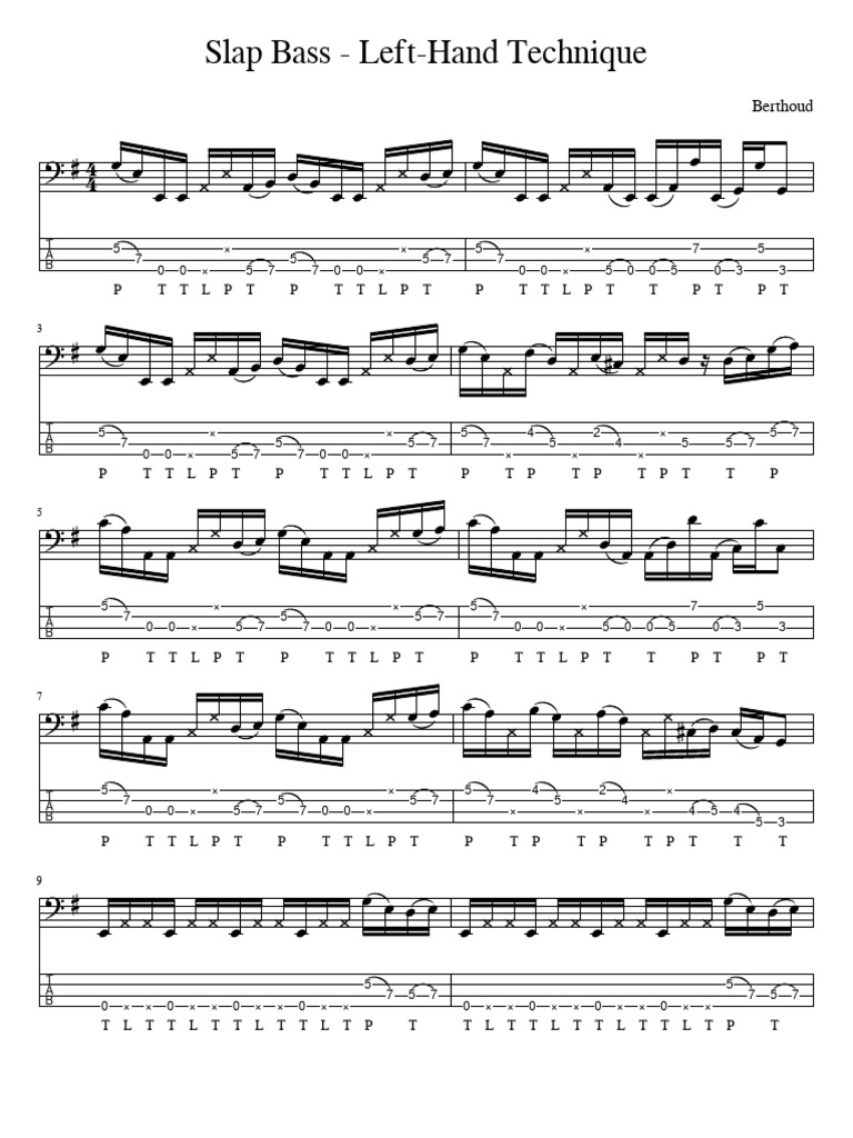 Slap Bass - Left-Hand Technique | PDF