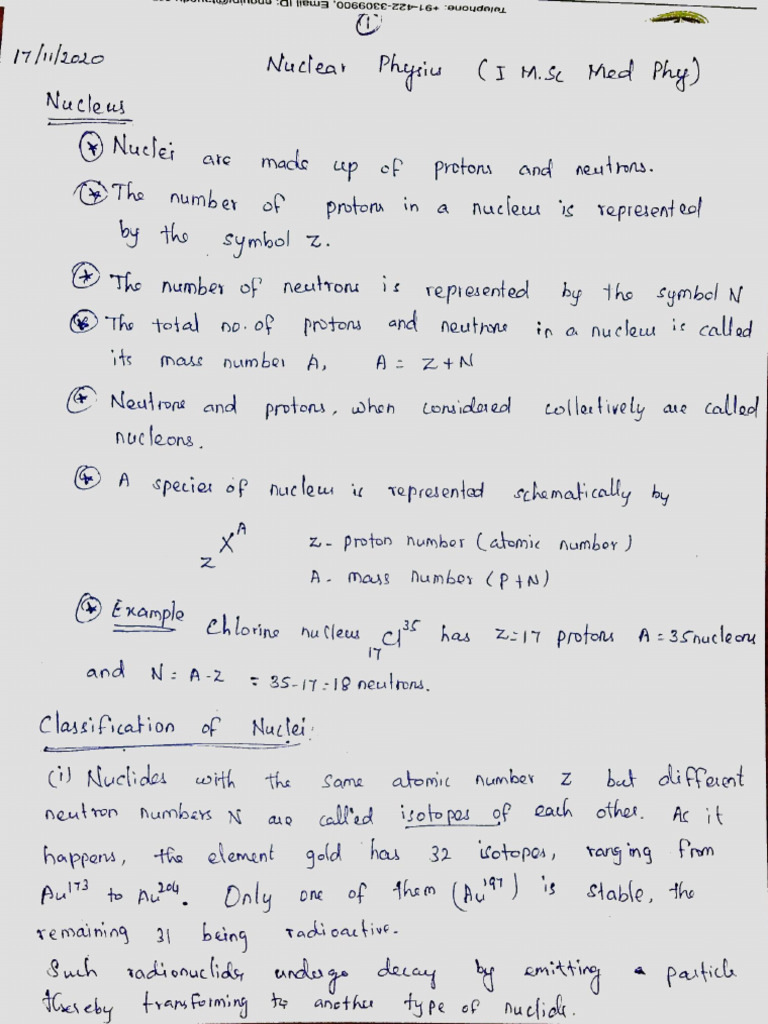 Nuclear Physics Unit 1 | PDF