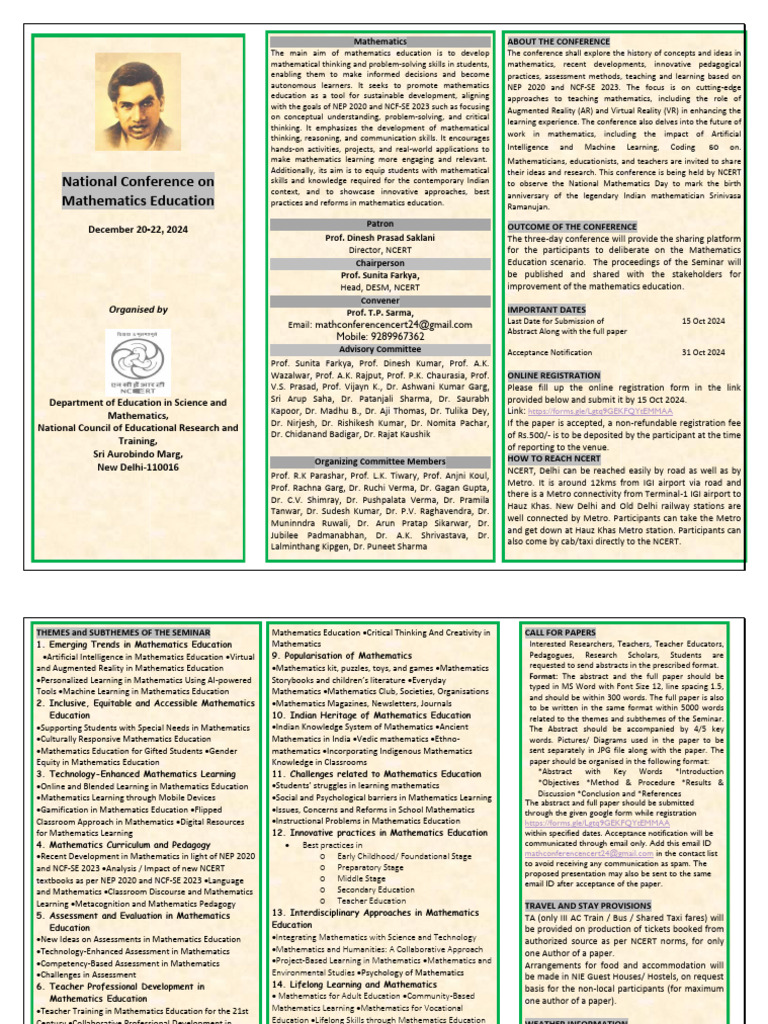National Conference on Mathematics Education | PDF | Pedagogy | Learning