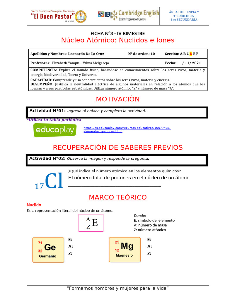 Separata 3 QU NUCLEO ATOMICO | PDF | Núcleo atómico | Importar