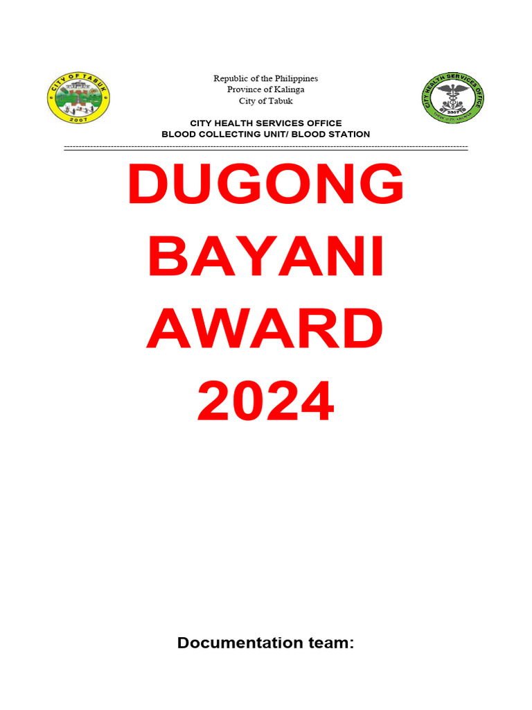 Dugong Bayani Award 2024: Documentation Team | PDF