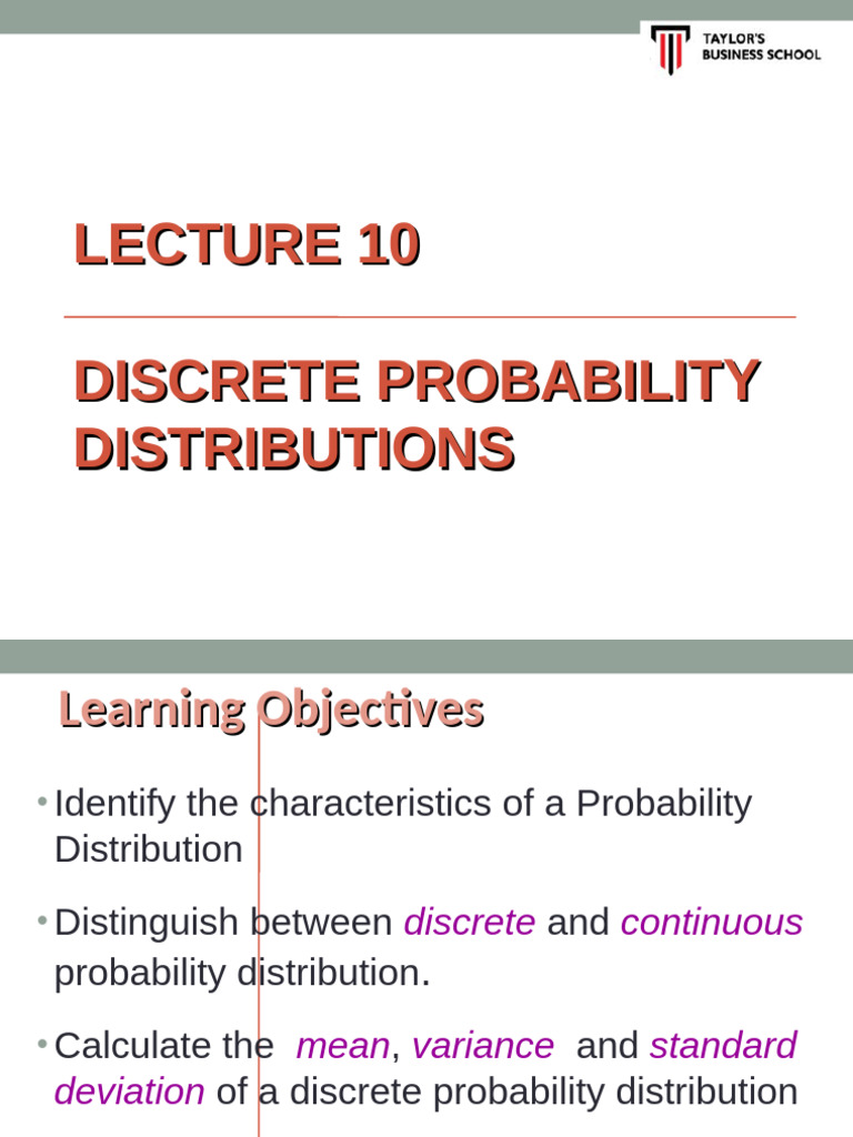 LEC 09 - Student - Discrete Probability Distributions | PDF ...