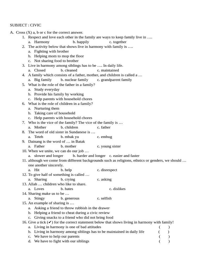 CIVIC | PDF | Human Development | Social Institutions