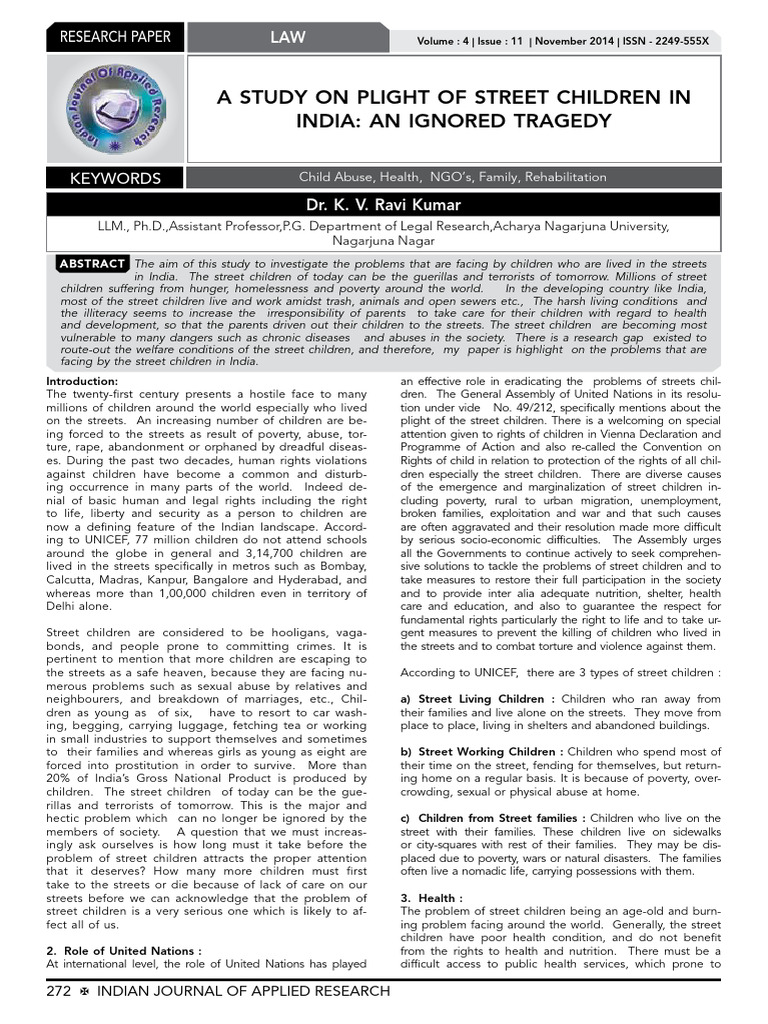 Plight of Street Children in India | PDF