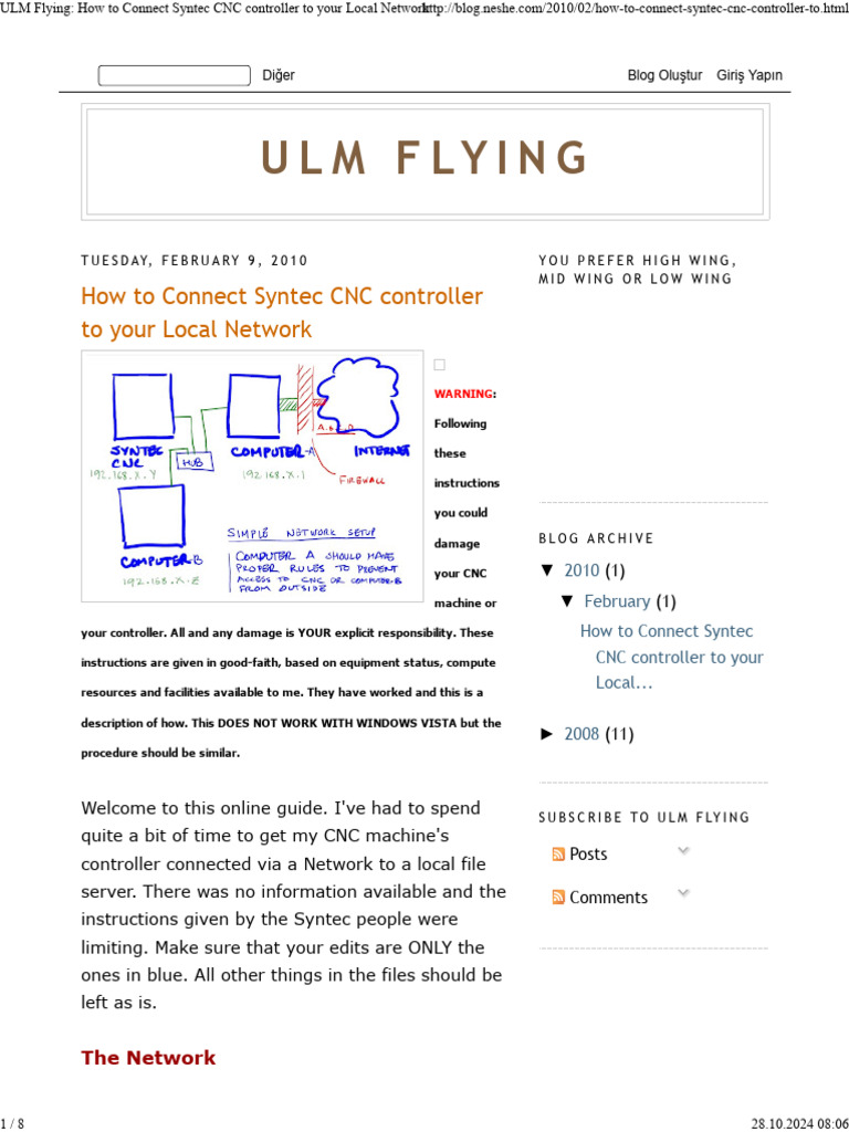 PRİMERO - ULM Flying - How To Connect Syntec CNC Controller To Your Local Network | PDF ...