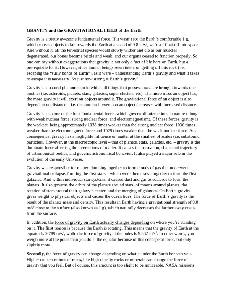 Understanding Earth's Gravitational Field | PDF | Gravity | Earth