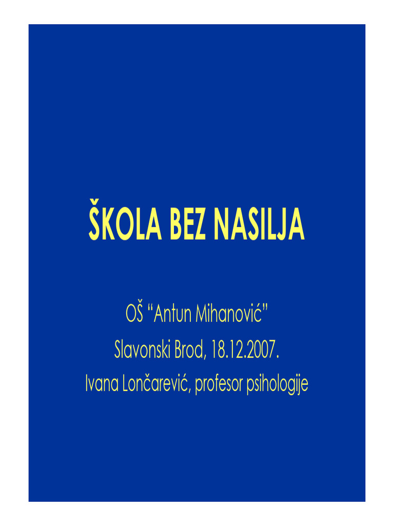 Skola Be Znasilja | PDF