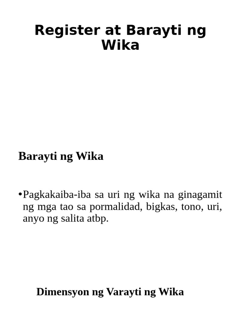 Register at Barayti NG Wika | PDF
