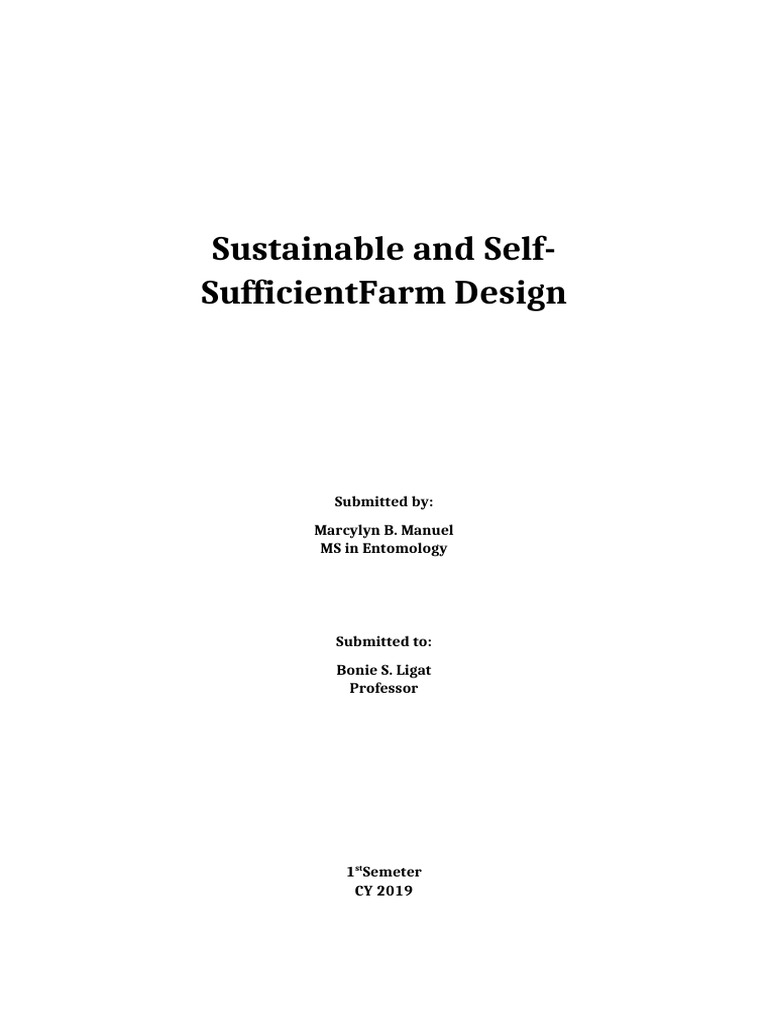 Self Sufficient Farm | PDF | Agriculture | Crop Rotation