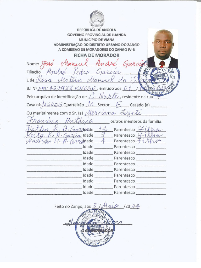 Ficha de Morador | PDF