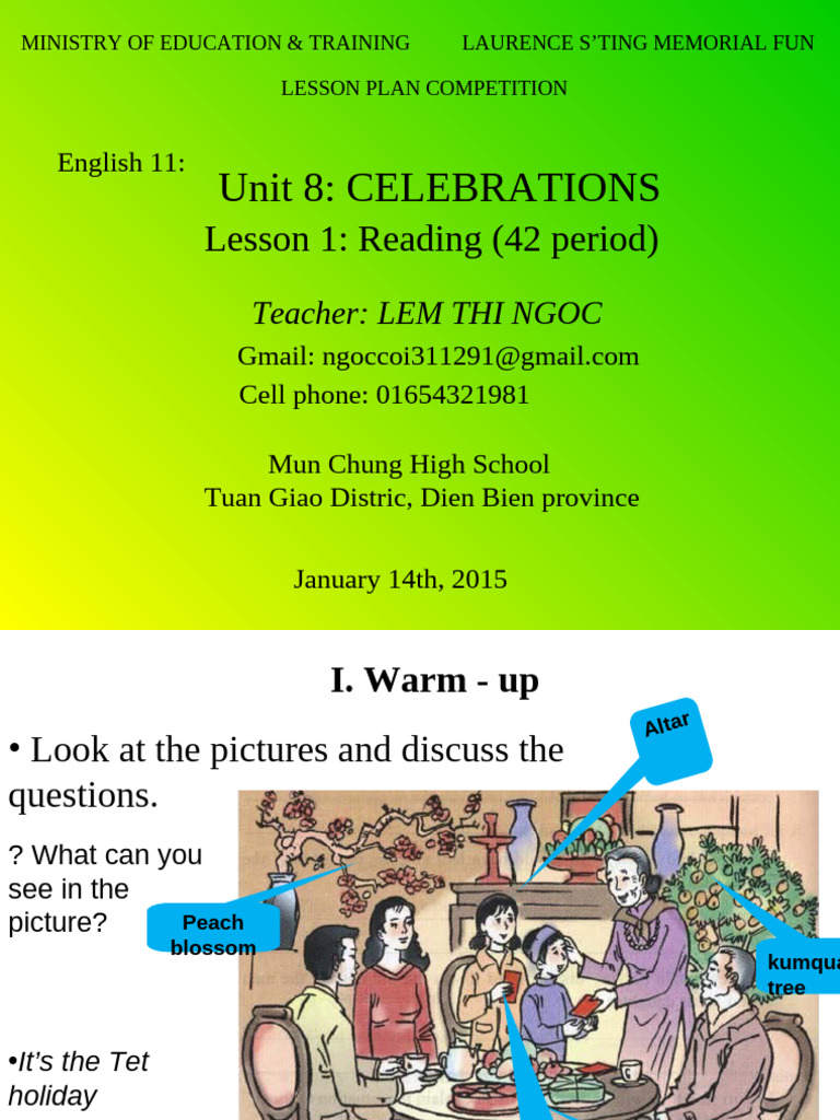 English Lesson: Tet Celebrations | PDF | Foods