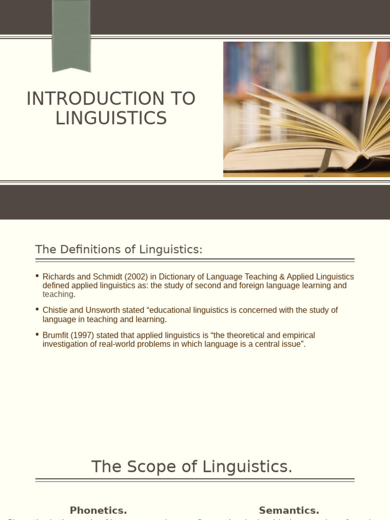 Introduction To Linguistics | PDF