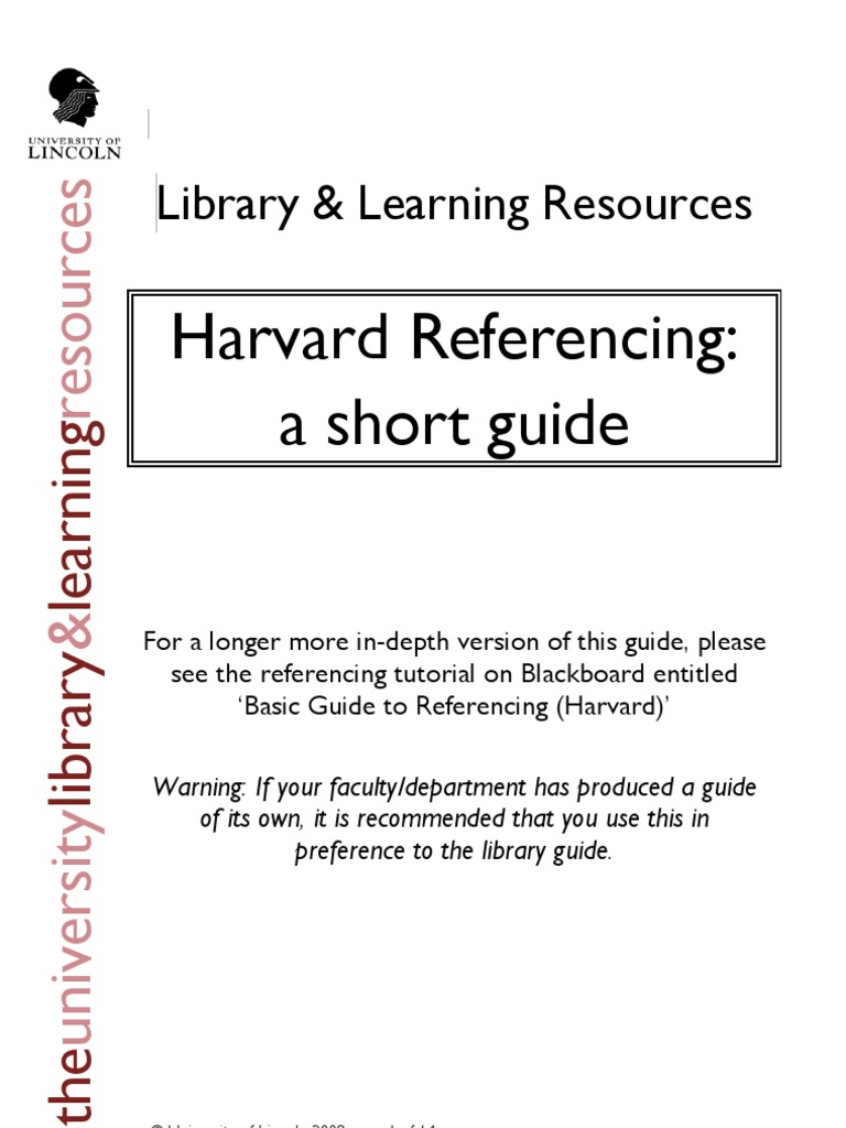 Harvard Referencing Guide | PDF | Case Citation | Citation