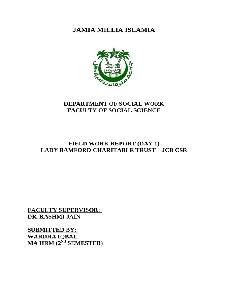 Field Work Report- Day 1 | PDF | Human Resource Management | Employment