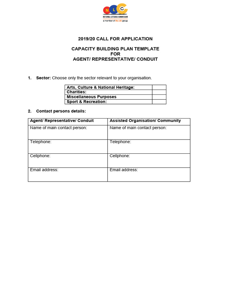 Capacity Building Plan Template 2019/20 | PDF | Capacity Building ...