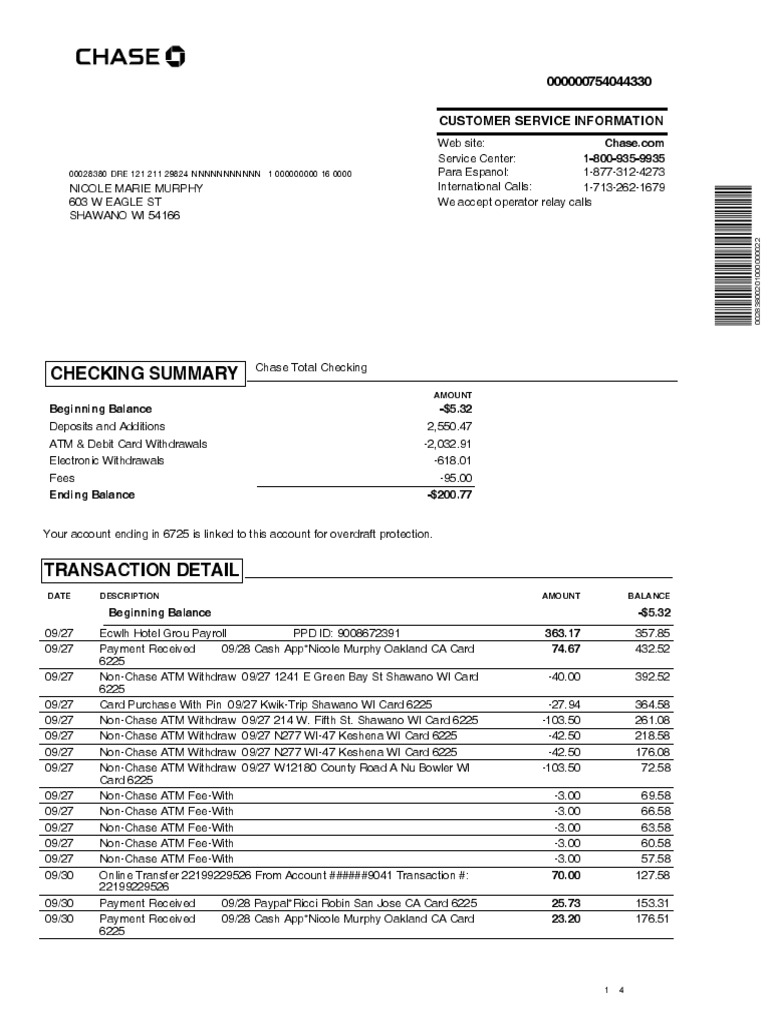 Statement | PDF | Transaction Account | Overdraft