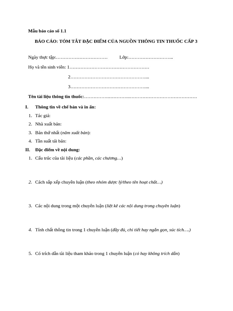 Form Báo Cáo | PDF