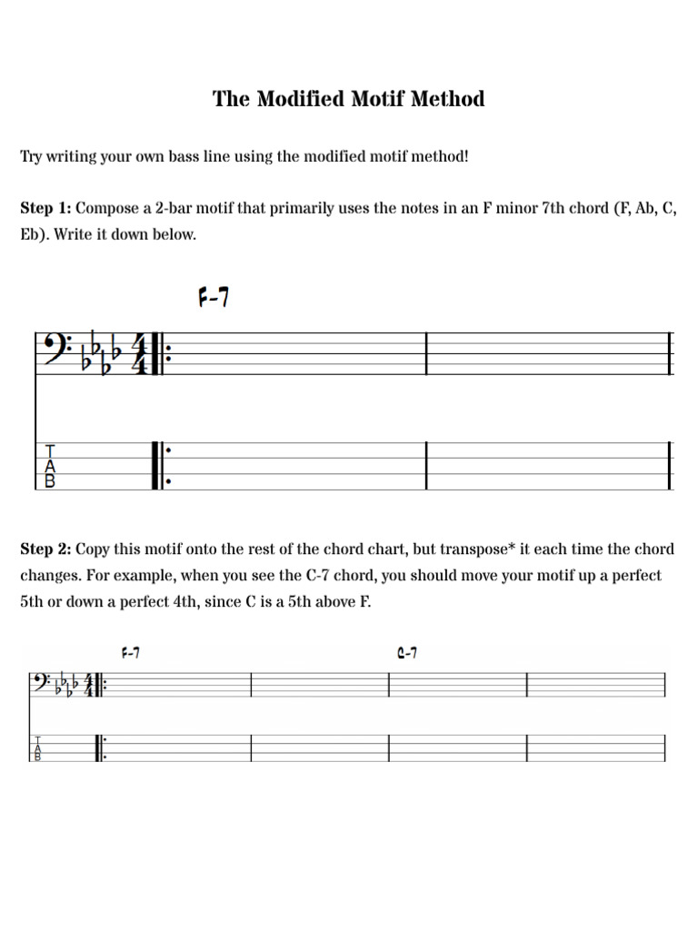 The Modified Motif Method - Worksheet | PDF