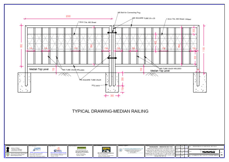 Median Railing Design Details | PDF | Road Transport | Transport ...
