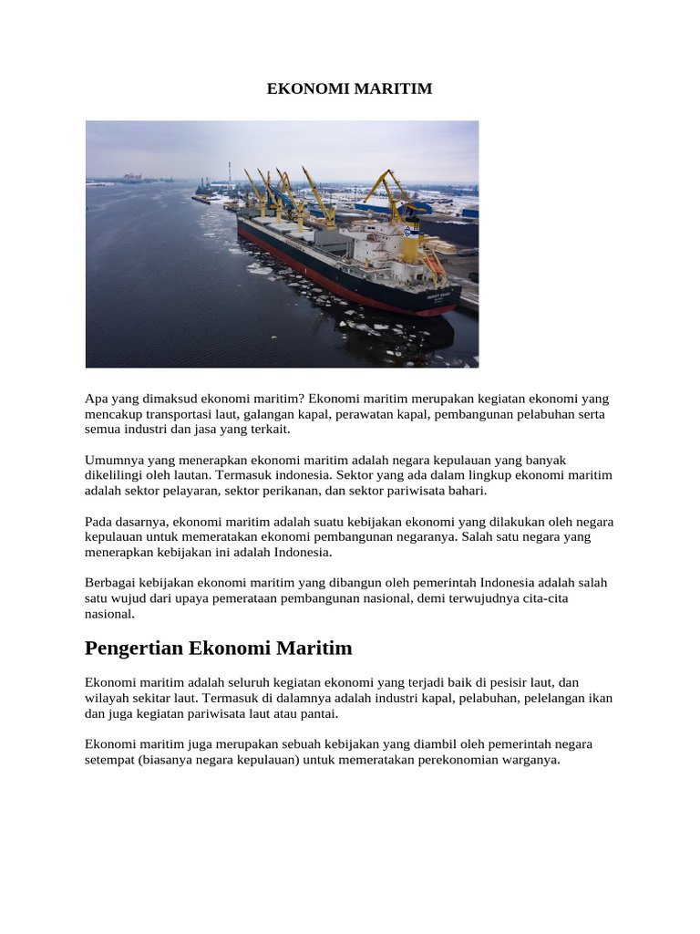 Ekonomi Maritim | PDF