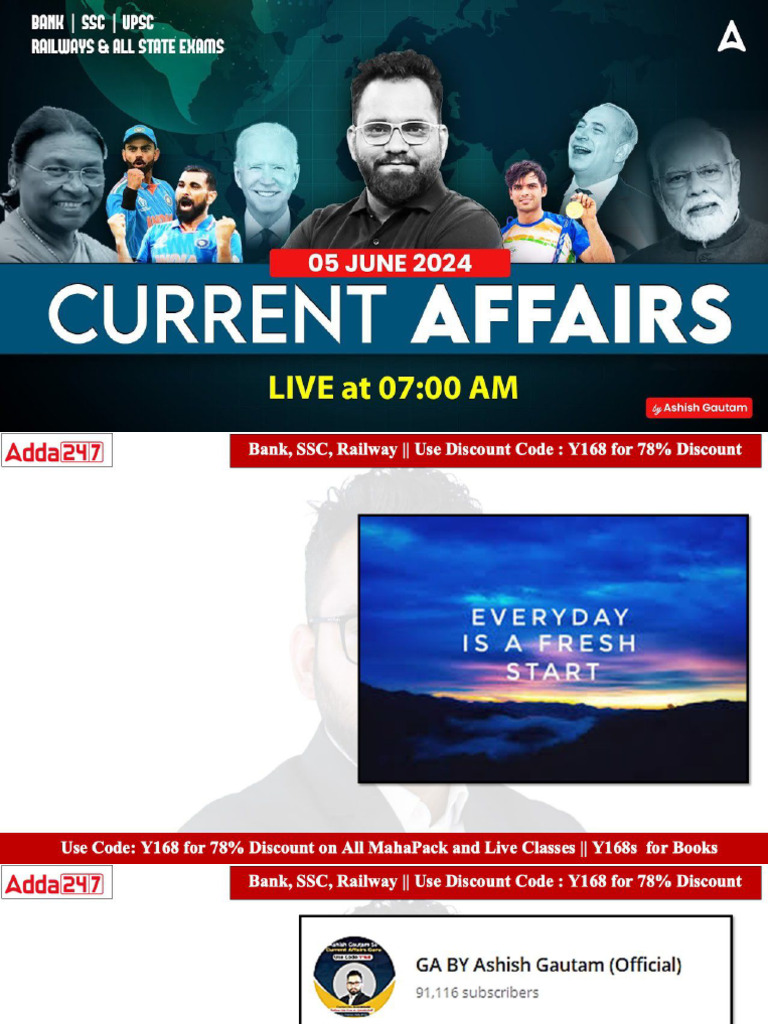 5th June 2024 Current Affair by Ashish Gautam Old | PDF