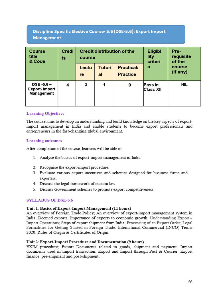 10. DSE 5.6-Export-Import Management | PDF | Exports | Economies