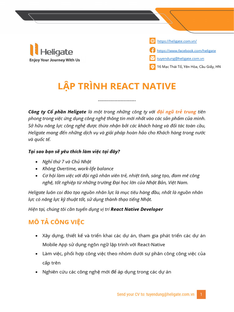 HELIGATE JD React Native | PDF