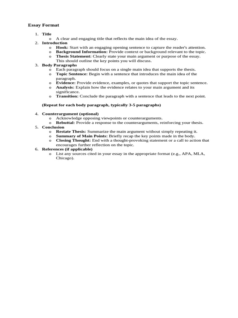 Essay Format | PDF | Philosophy | Language Arts & Discipline