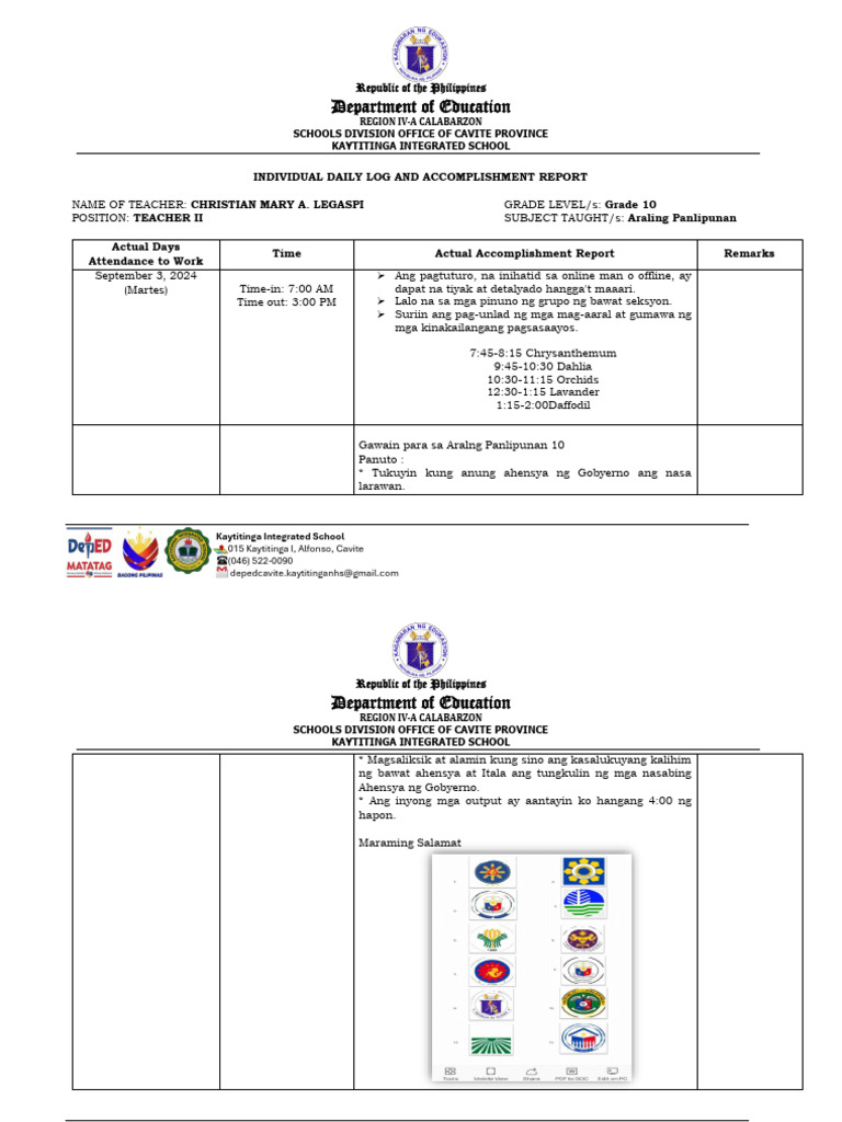 Legaspi - Ap 10 Idlar-Sept 3-2024 | PDF