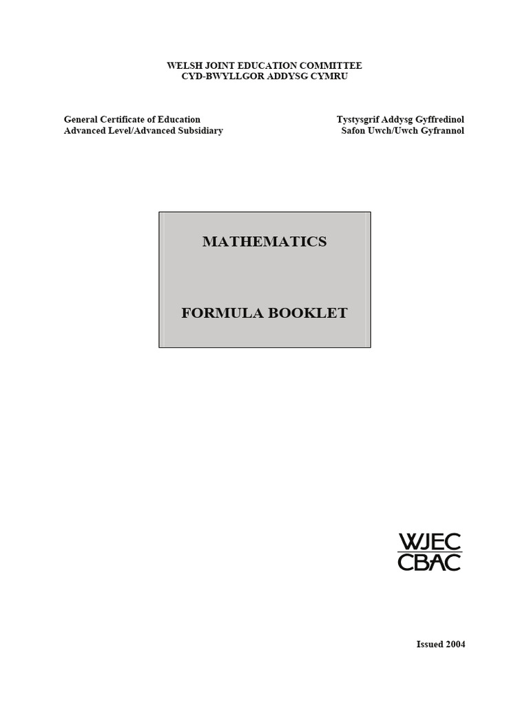 Mathematics: Welsh Joint Education Committee Cyd-Bwyllgor Addysg Cymru ...