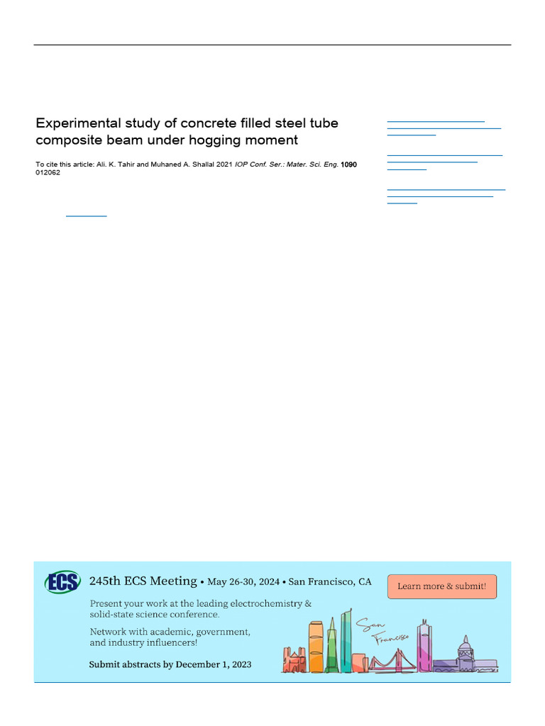 Concrete-Filled Steel Beam Study | PDF | Strength Of Materials | Buckling