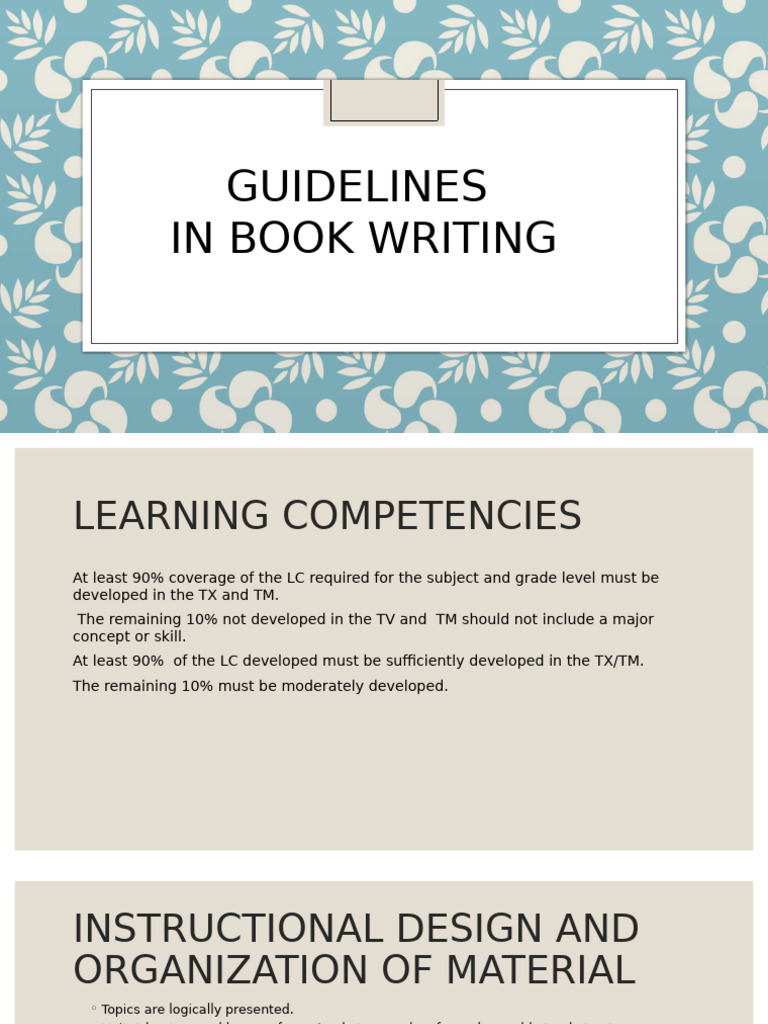 BOOKWRITING | PDF | Learning | Instructional Design