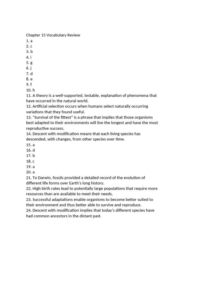 Chapter 15 Vocabulary Review ANSWER | PDF | Science & Mathematics