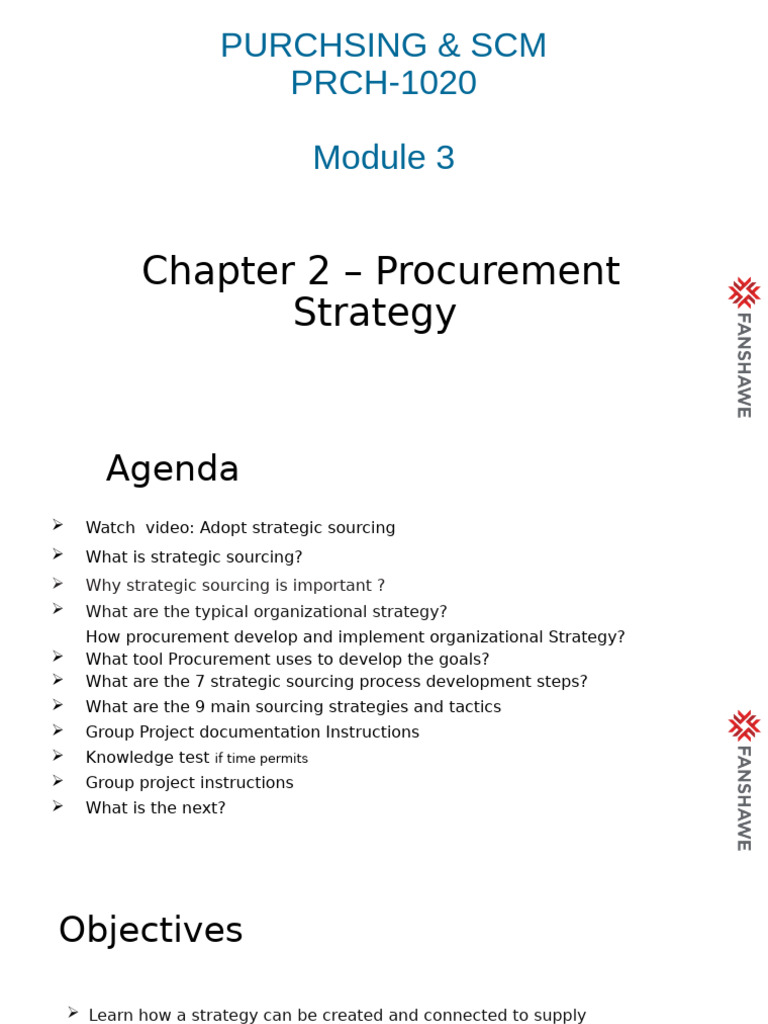 Module 3_chp 2_Procurement Strategy | PDF | Procurement | Supply Chain