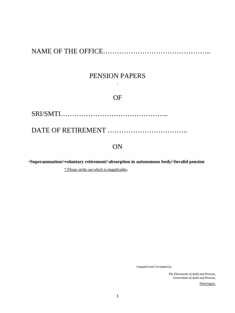Pension Papers | PDF | Pension | Retirement