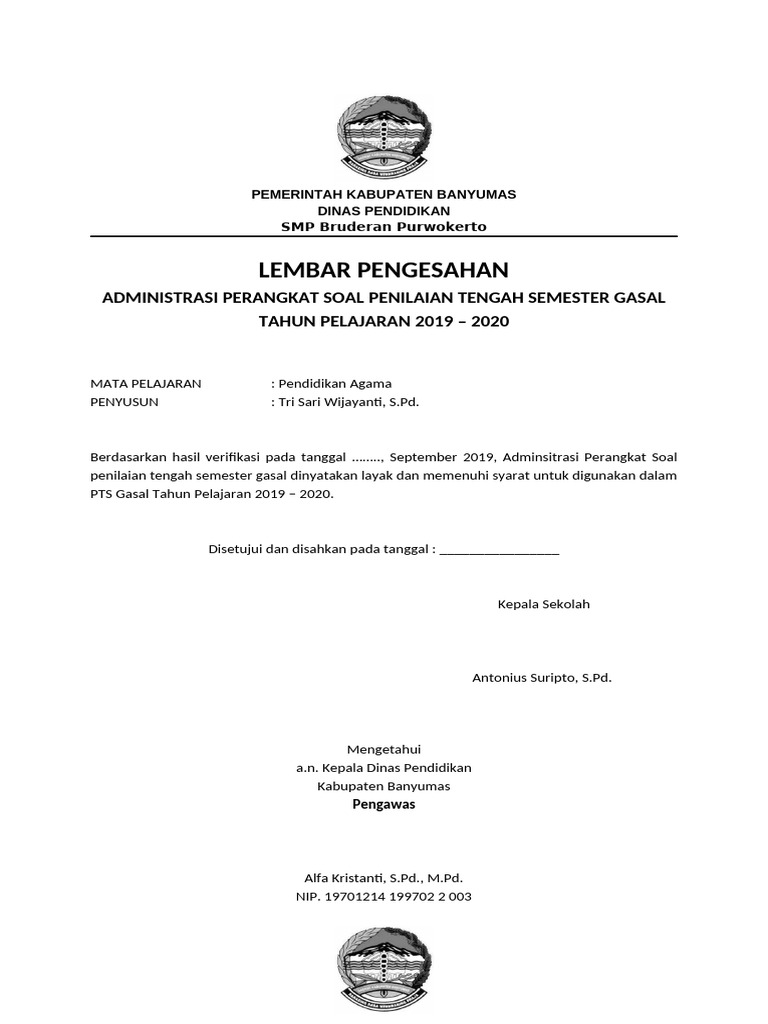 LEMBAR PENGESAHAN DAN VERIFIKASI | PDF