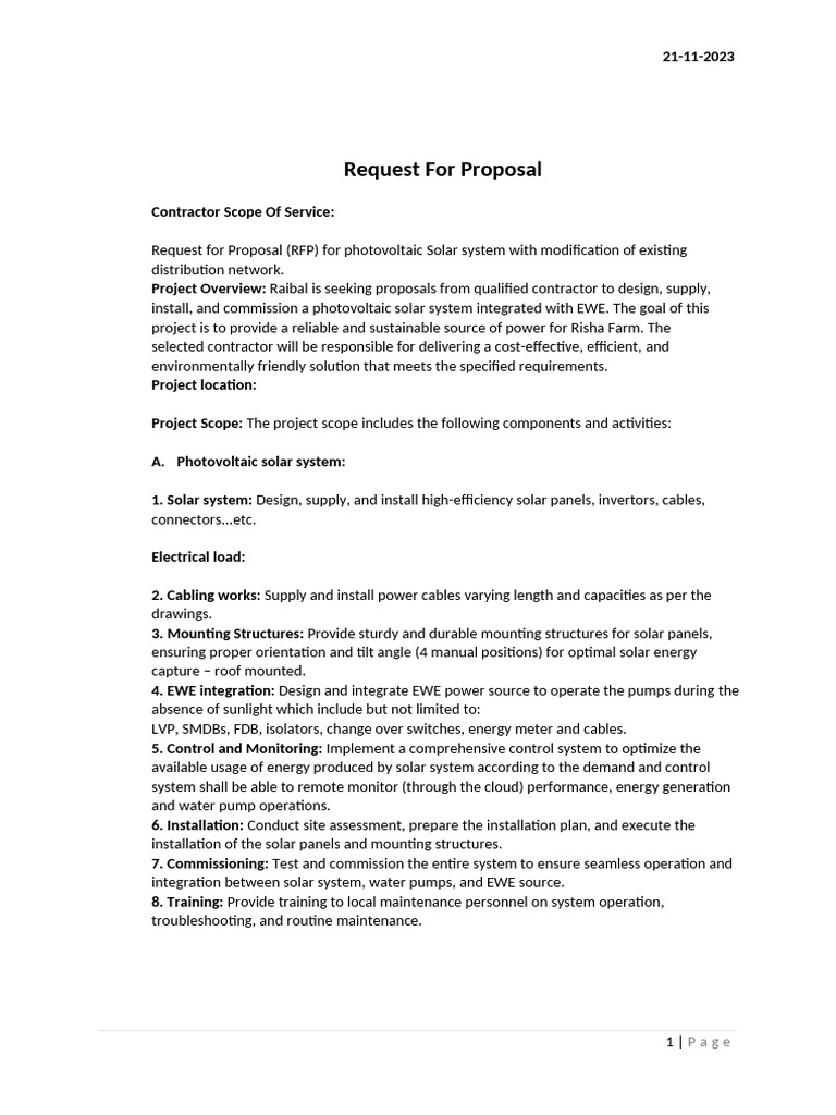 RFP-REFINED | PDF | Solar Panel | Photovoltaic System
