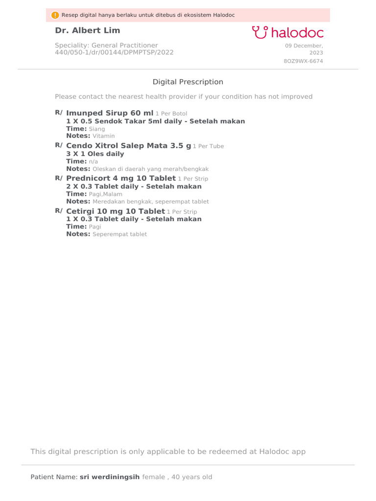 Resep Digital an. Nadia | PDF