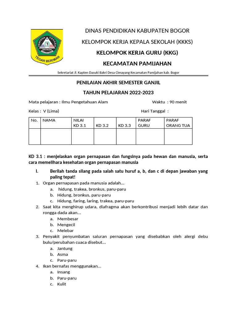 Soal Ipa Kelas 5 | PDF | Sains & Matematika