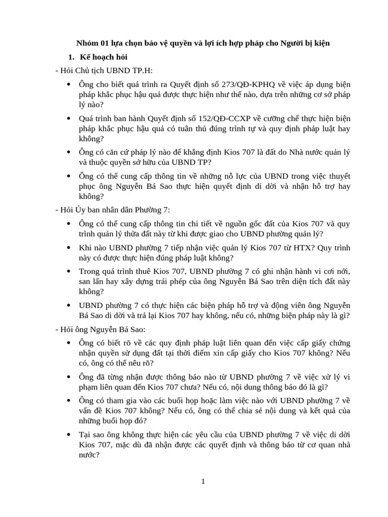 HS - HC 14 - KHH Va Luan Cu Bao Ve NBK | PDF