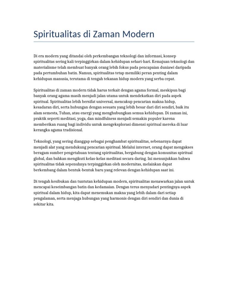Spiritualitas Modern: Mencari Makna Hidup | PDF | Agama & Spiritualitas