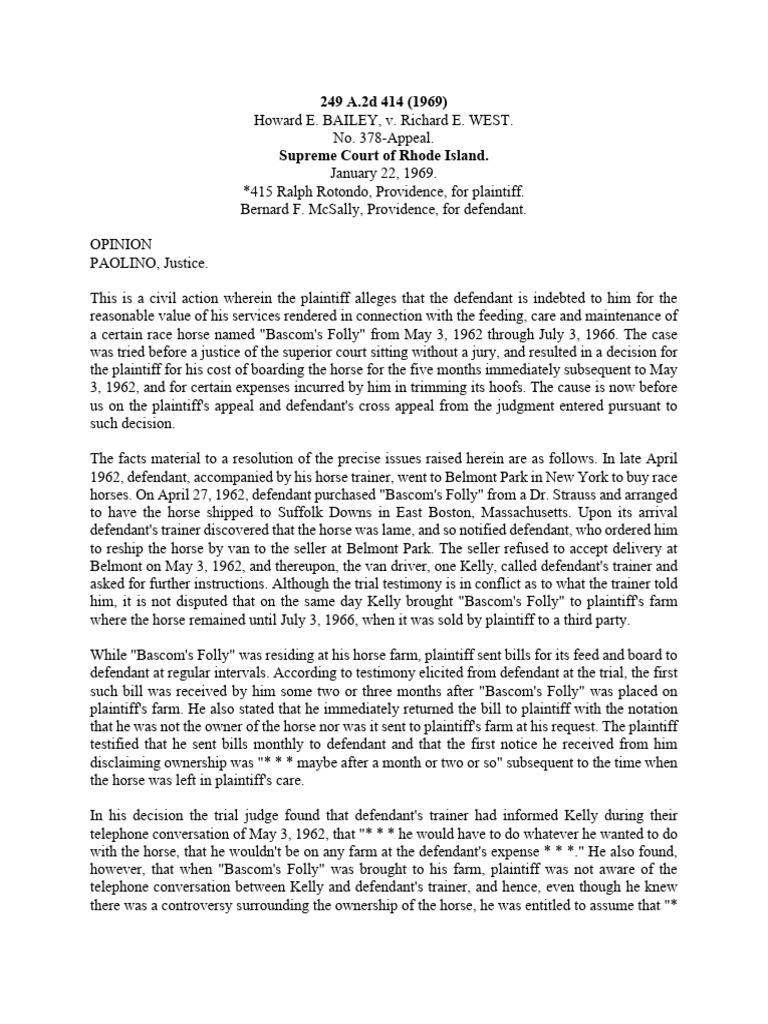 BAILEY V. WEST | PDF | Lawsuit | Justice