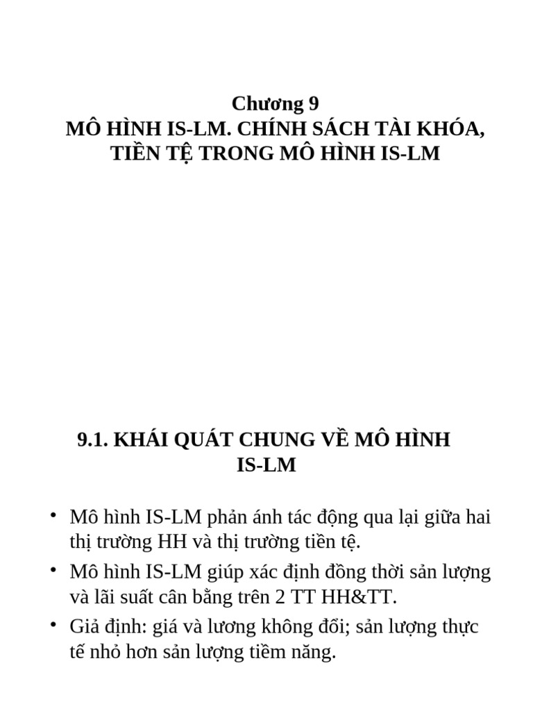 Chương 9 - Mo Hinh IS LM | PDF
