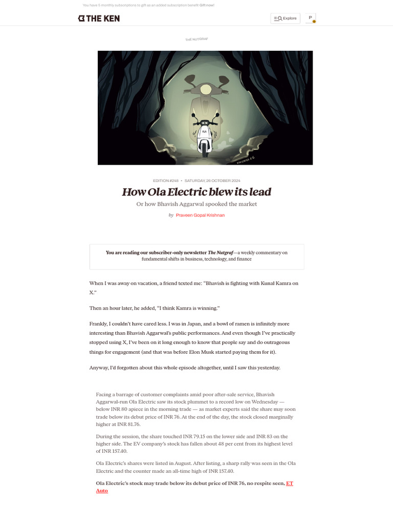 Ola Electric | PDF | Stocks | Business