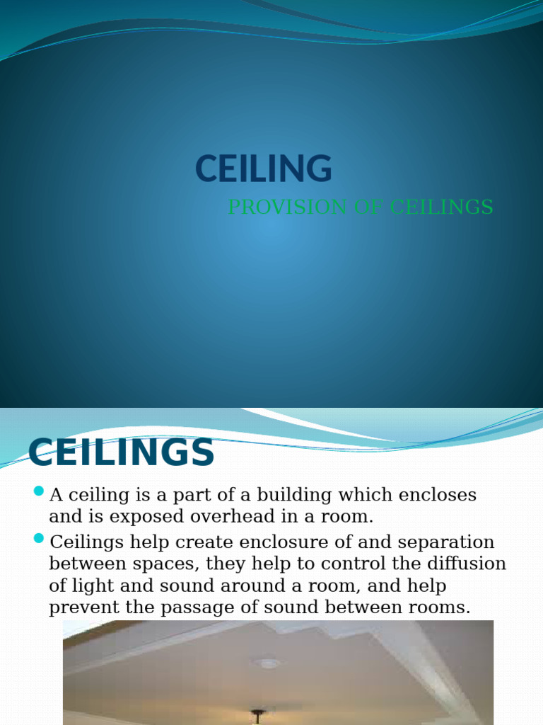 Lecture 10 Ceilings | PDF | Ceiling | Drywall