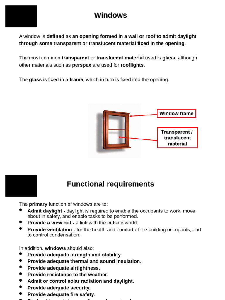 Lecture 8- Windows & Doors | PDF | Window | Door