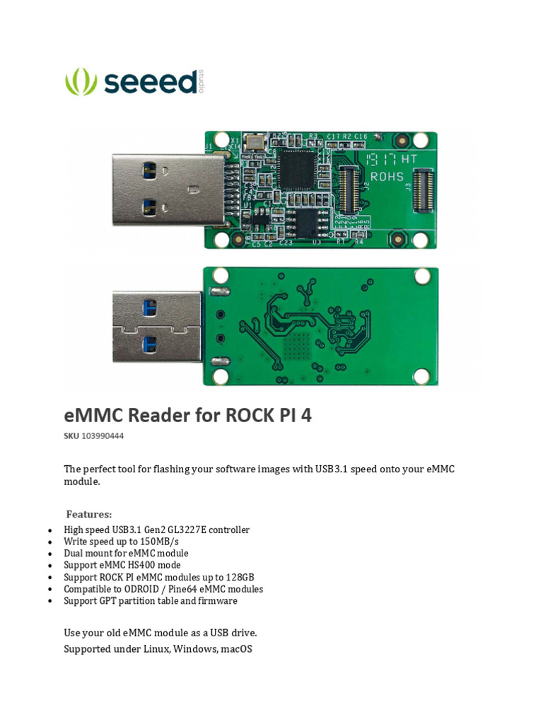 eMMC Reader For ROCK PI 4: The Perfect Tool For Flashing Your Software Images With USB3.1 Speed ...