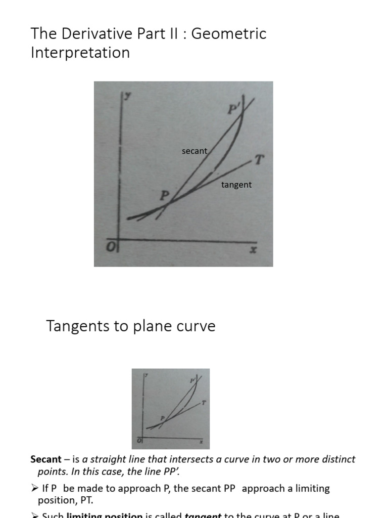 CE Unit III The Derivative Part II Geometry Intrpt | PDF | Derivative | Slope
