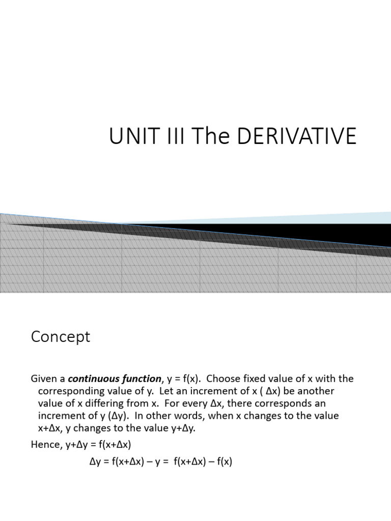CE Unit III The Derivative Part I Exercises | PDF | Science & Mathematics | Computers