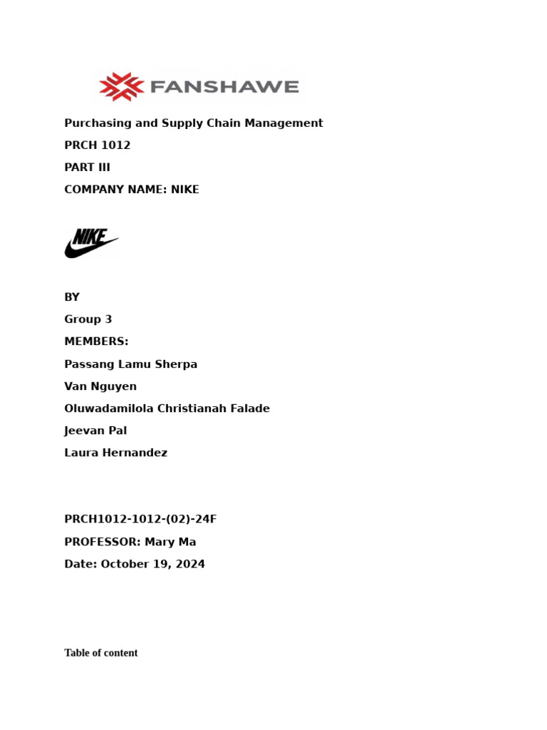 Nike Mission Statement Pdf Supply Chain Nike